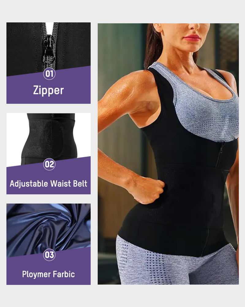 Adjustable Sauna Sweat Waist Trainer Tank Top – Curvevera
